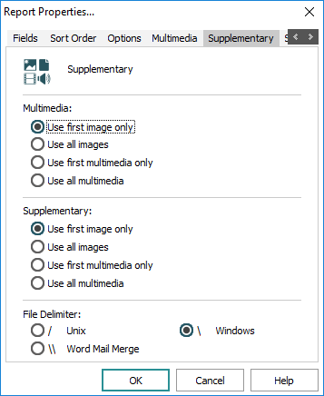 How to include supplementary media in reports