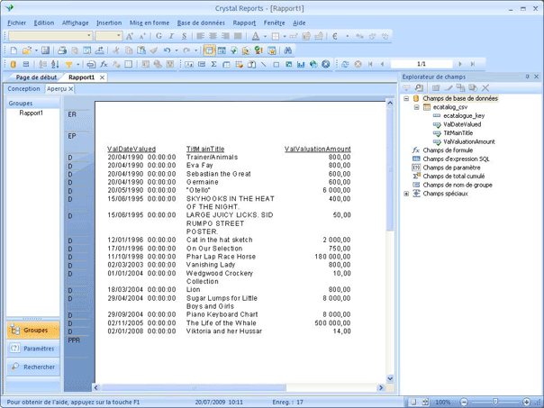 Comment créer un rapport Crystal report en utilisant un Rapport vide