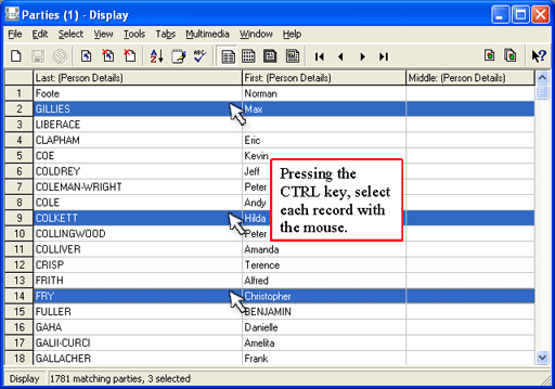 How to select records