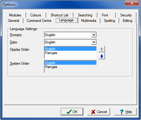 Support for languages