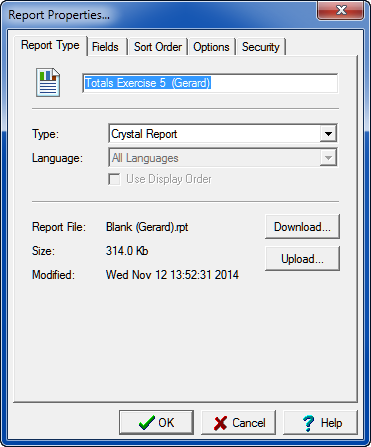 How to modify a Crystal report