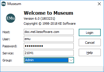 How to log in and out of EMu