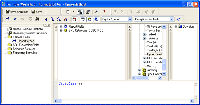 How to edit a report in the Crystal Reports Designer