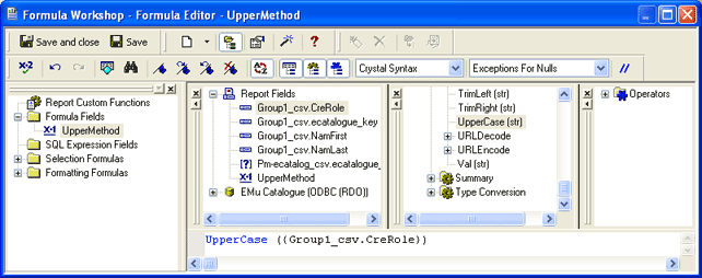 How to edit a report in the Crystal Reports Designer