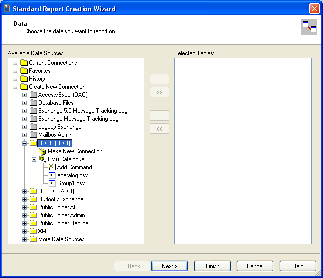 How to create a report with the Crystal Reports Wizard
