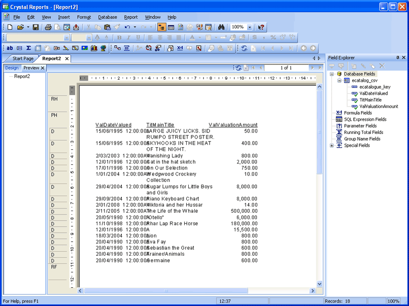 How to edit a report in the Crystal Reports Designer