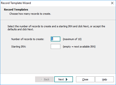 How to use a Record Template to create records